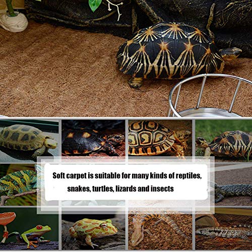 Hamiledyi Reptile Carpet Natural Coconut Fiber Tortoise Carpet Mat for Pet Terrarium Liner Reptile Supplies for Lizard Snake Chamelon Turtle Bedding Bunny Rabbit Mat(4 pcs)
