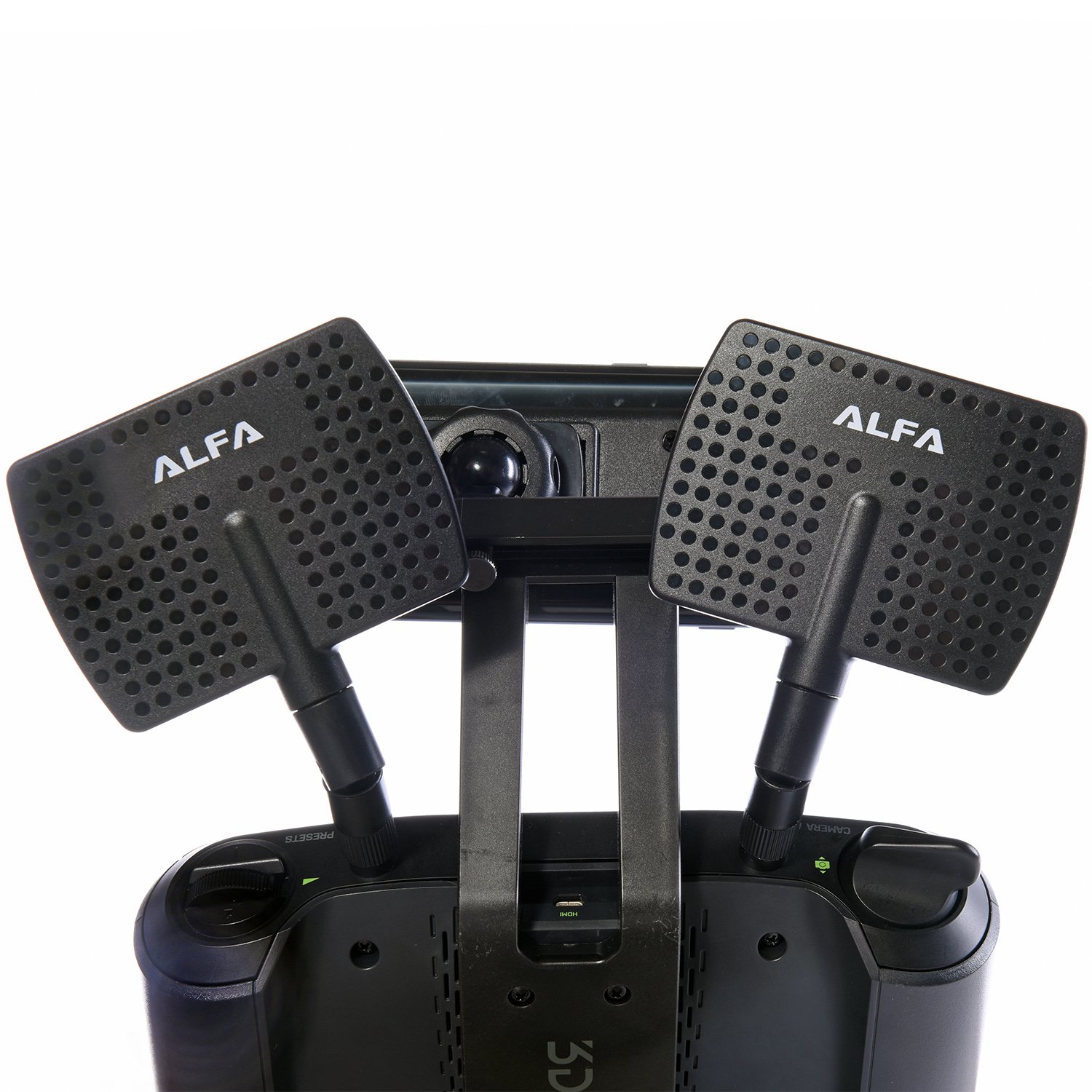 Alfa 2.4HGz 7dBi RP-SMA Panel Screw-On Swivel Antenna Netwrok Adaptors - Also Works for 3DR Solo Drone, DJI Phantom 3 Drone, Yuneec Typhoon H ST16 Controller, adds Range