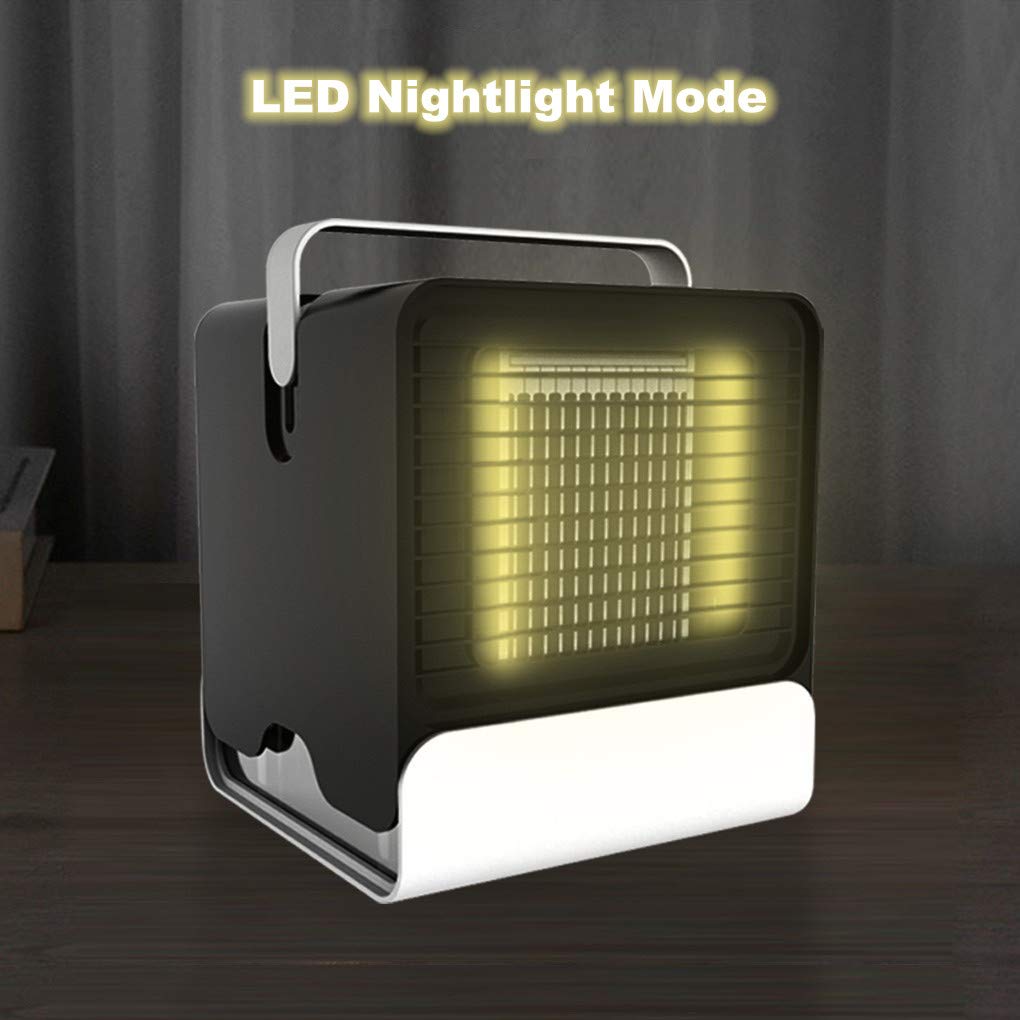 Air Cooler, Evaporative Air Cooler& Portable Air Conditioner/Humidifier Mini-negative Ion USB Air Conditioning Fan, Desktop Cooler Office Refrigeration Strong, Low Noise Design with Night Lights