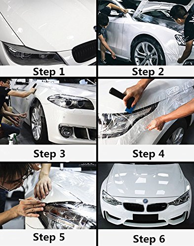 BESTERY Clear Vinyl Gloss Paint Protection Bulk Film Vinyl Wrap Coating Roll (12''X60'')
