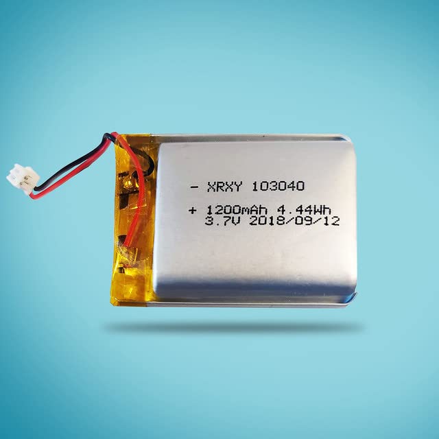 Ecologic Mart Lithium Ion Batteries, 3.7 Volt Rechargeable Battery, 1200mAh LiPo Battery, Reading Book Light Battery Replacement, 103040 Type with Micro JST 1.25mm 2Pin Male Connector