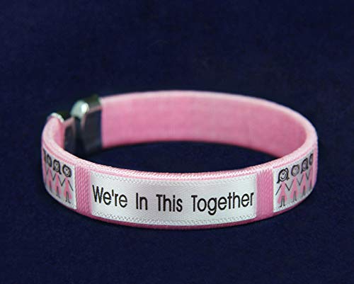 25 Pack Cute Breast Cancer Awareness Ribbon Bangle Bracelets β Inexpensive Pink Ribbon Wristbands for Breast Cancer Fundraising & Awareness