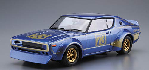 Aoshima Bunka Kyozai 1/24 The Model Car Series No. 48 Nissan KPGC110 Phantom Kenmeri Racing #73 Plastic Model