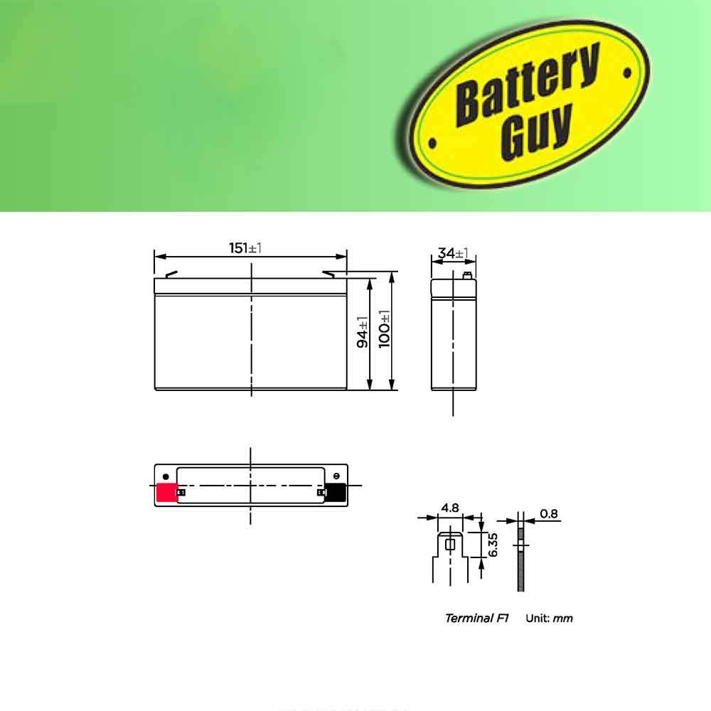 BatteryGuy BP7-6 replacement 6V 7Ah SLA battery - BatteryGuy brand equivalent (Rechargeable) - Qty of 1