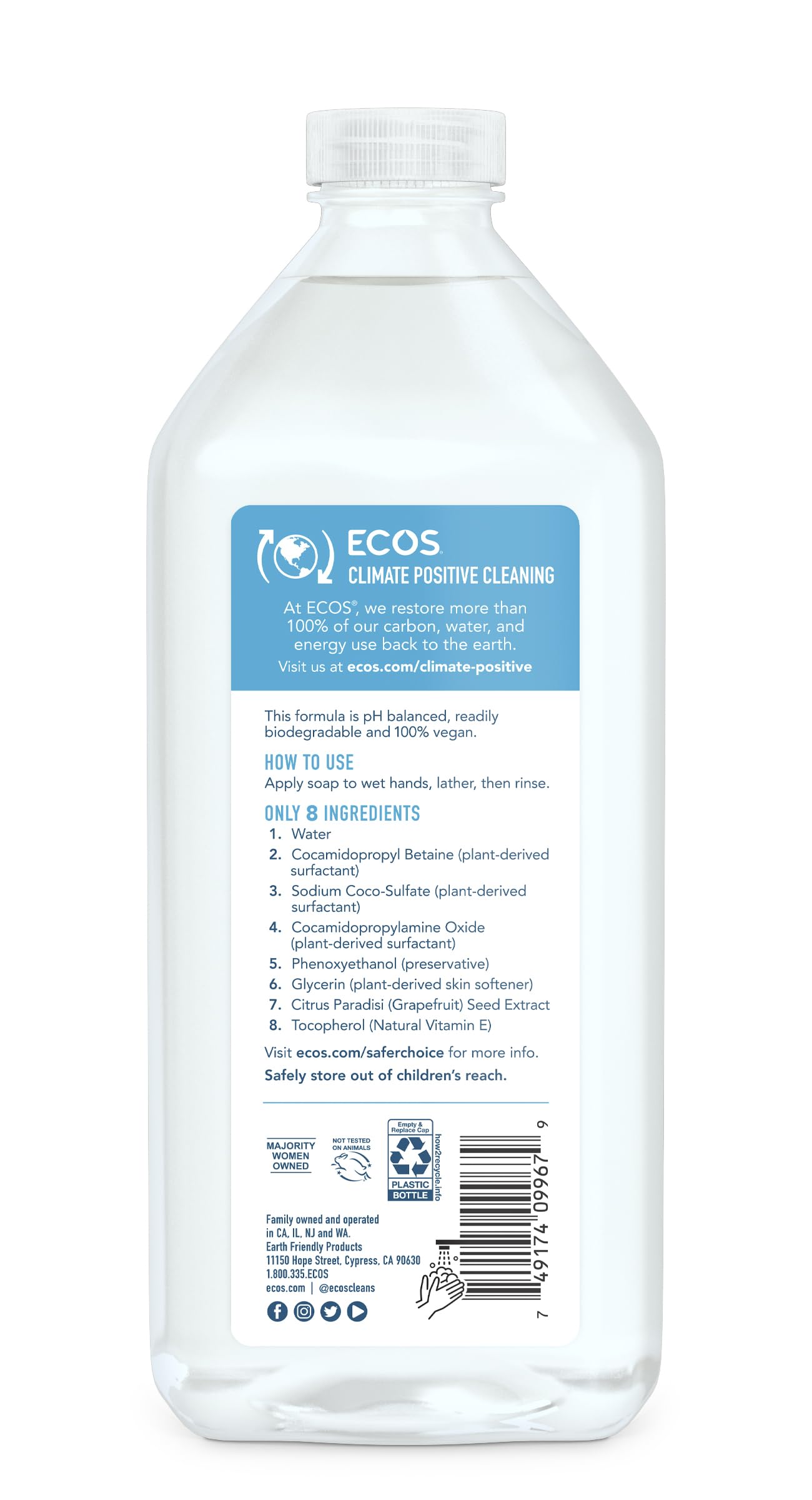Ecos Hnd Soap, Free N Clr, Refll