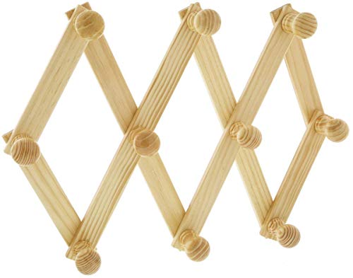 Candyqueen 1Pcs Hanging Wall Wooden Peg Hooks Wall Rack Hanger for Coat/Keys/Hats/Purse/Bag/Coffee Mugs Home Decor