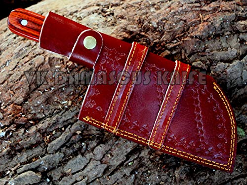 Handmade forged Carbon Steel butcher Serbian Cleaver Chopper Kitchen Chef Knife Pakka Wood Handle comes with Leather Sheath DW4095