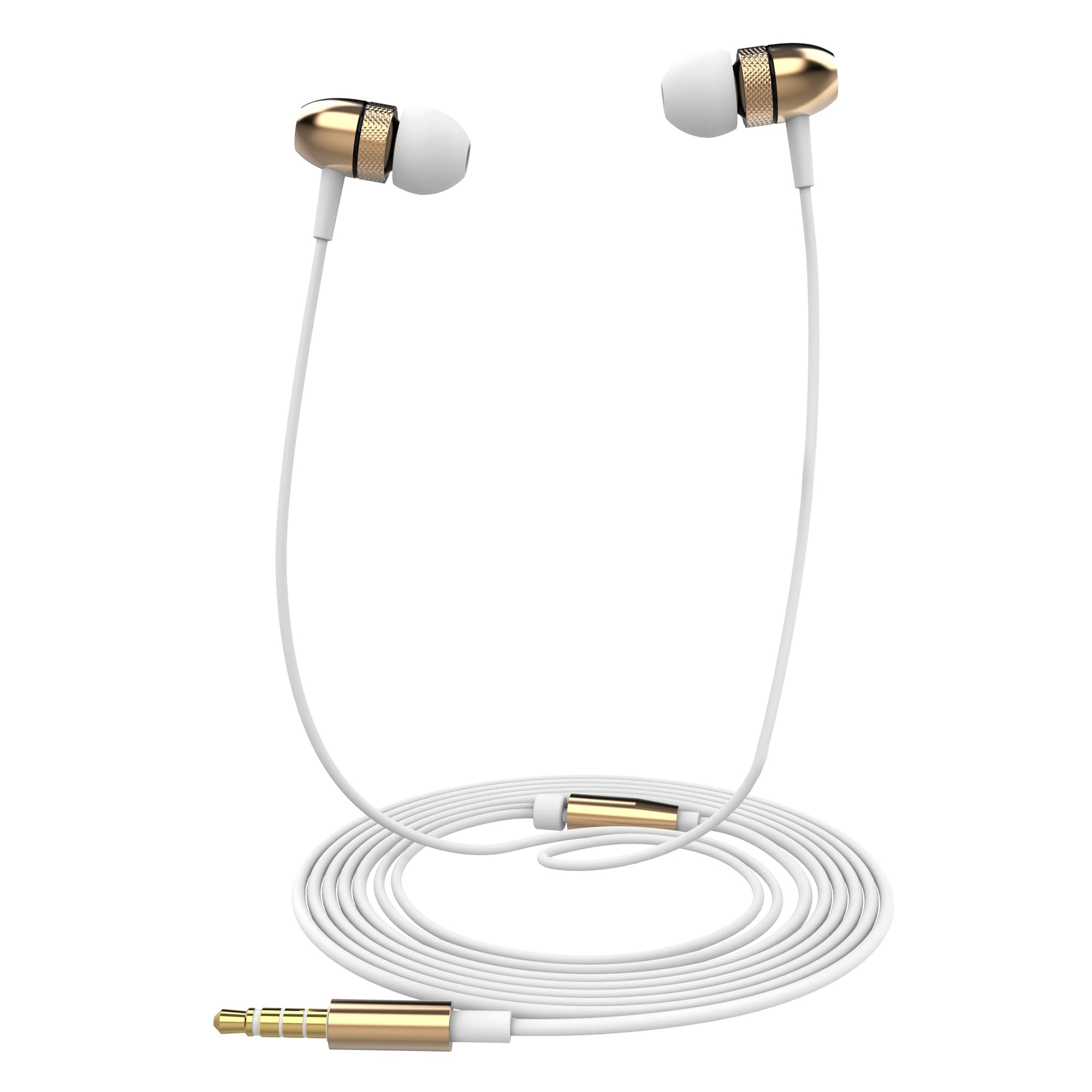 Betron ELR50 Headphones Earphones Wired with Noise Isolating in-Ear Earbuds, Gold