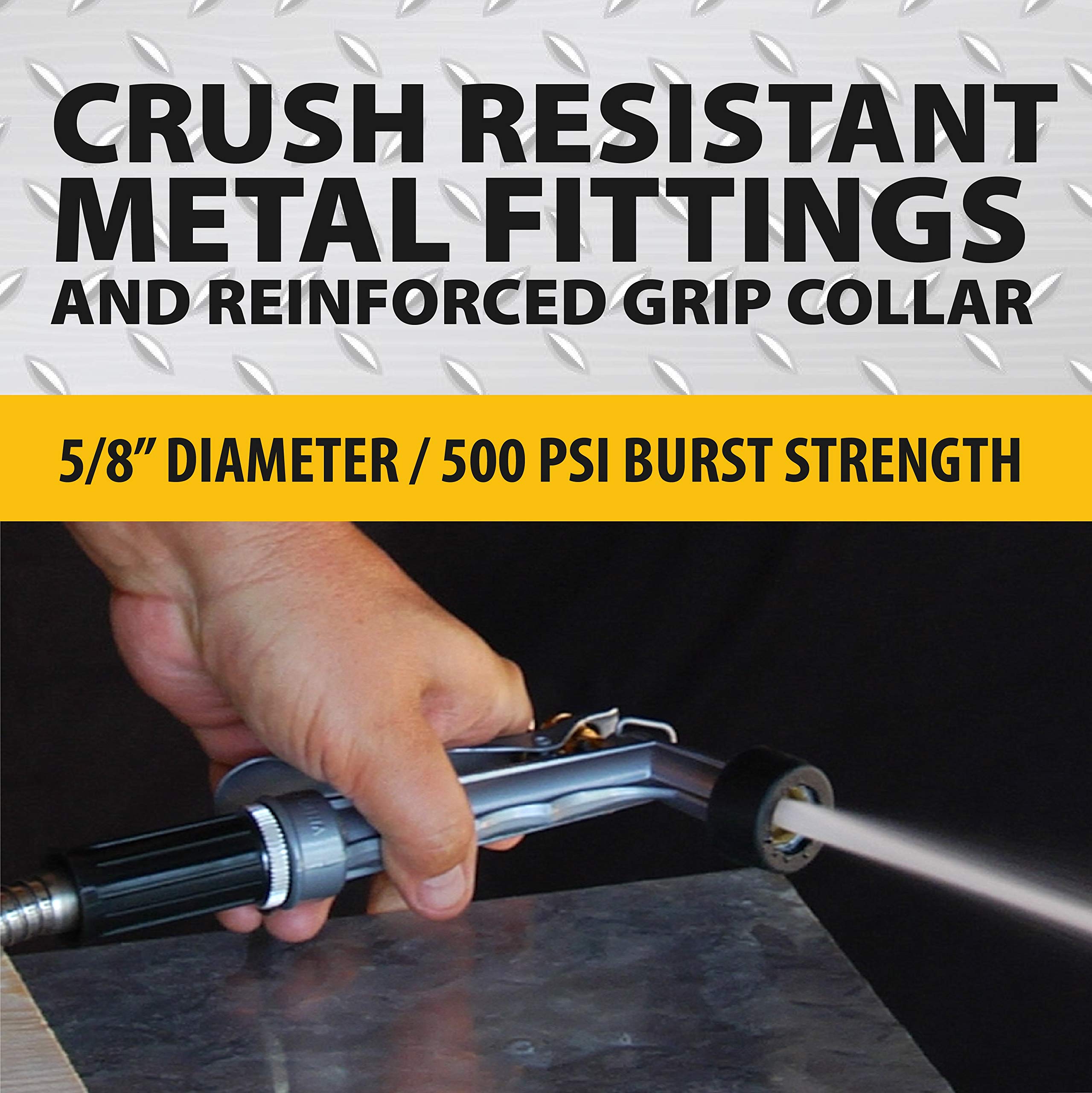 Bionic Steel 100 FT Garden Hose, 304 Stainless Steel Metal Water Hose 100Ft, Flexible Hose, Kink Free, Ultra Lightweight and Durable, Crush Resistant Fitting, Easy to Coil, 500 PSI - 2023 Model
