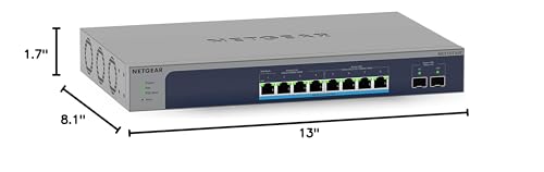 NETGEAR 10-Port Ultra60 PoE 10G Multi-Gigabit Ethernet Smart Switch (MS510TXUP) - Managed, with 8 x PoE++ @ 295W, 2 x 10G SFP+, Optional Insight Cloud Management, Desktop or Rackmount