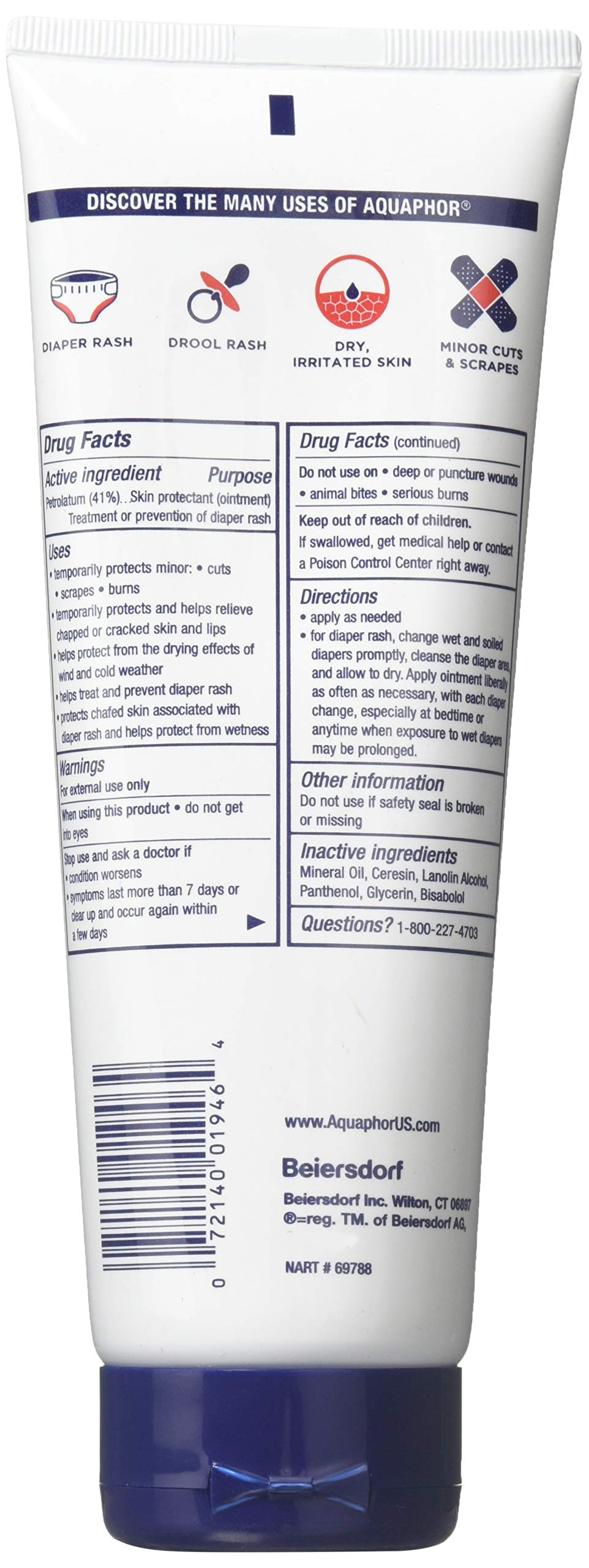 Aquaphor Baby Healing Ointment Advanced Therapy 7 Ounce Tube (207ml) (2 Pack)
