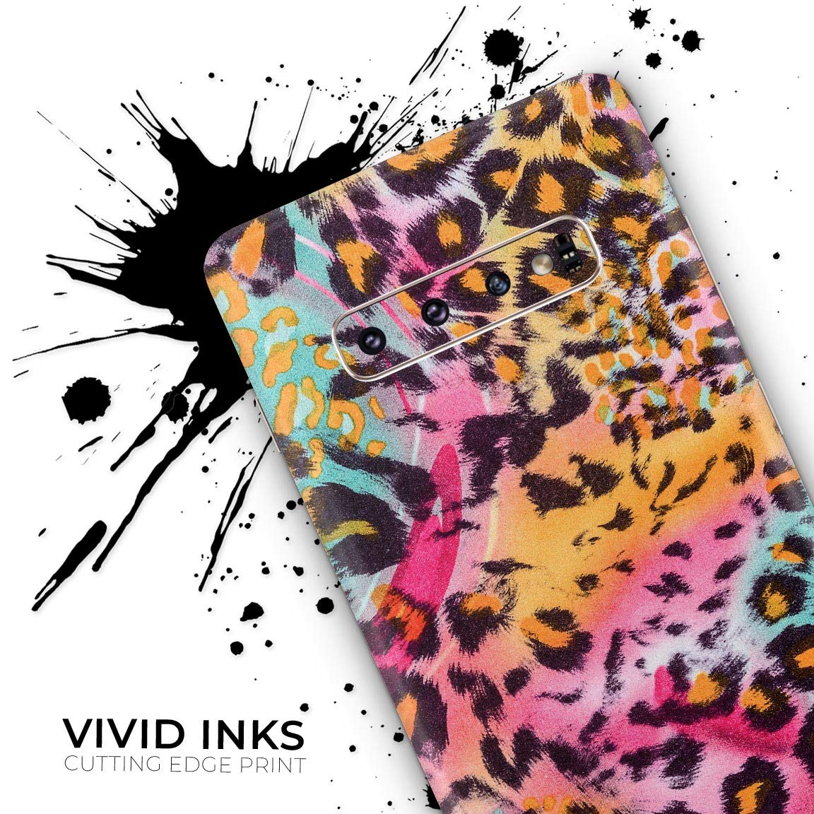 DesignSkinz Rainbow Leopard Sherbert Protective Vinyl Decal Wrap Skin Cover Compatible with The Samsung Galaxy S20 (Screen Trim & Back Glass Skin)