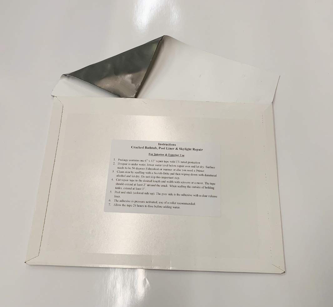 A.A Stick N Repair Cracked Bathtub, Pool Liner, Roof, Skylight, Vinyl Skirting, Siding Repair Kit (White)