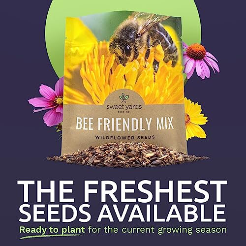 Bee Friendly Wildflower Seed Mix - Bulk 1 Ounce Packet - Over 7,500 Open Pollinated Seeds - Save The Bees!