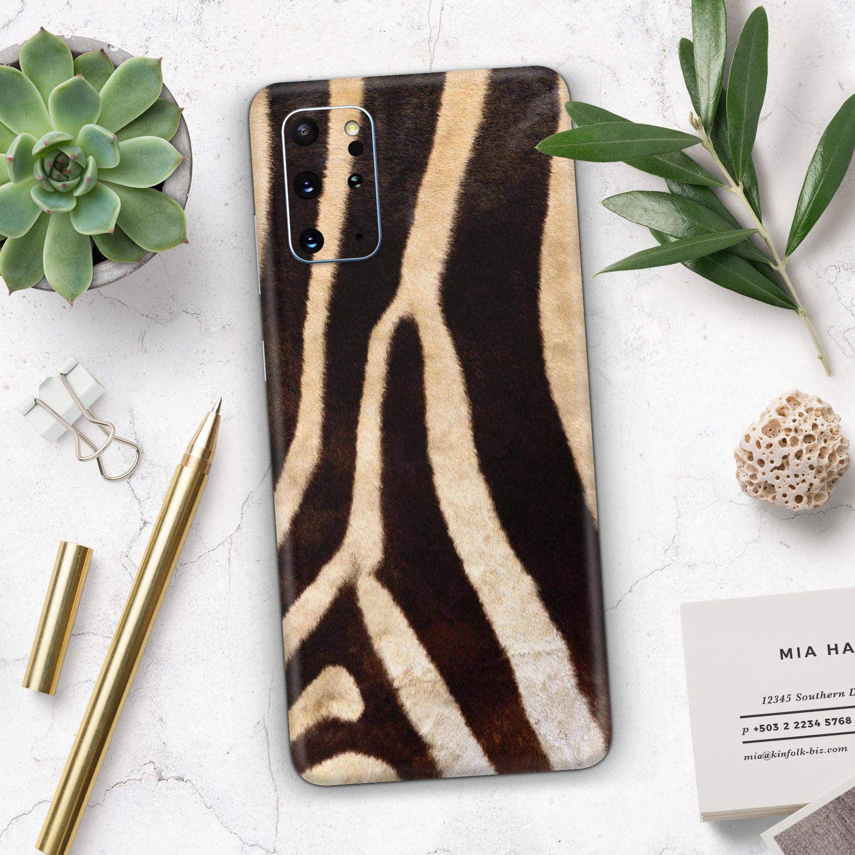 DesignSkinz Real Zebra Print Texture Protective Vinyl Decal Wrap Skin Cover Compatible with The Samsung Galaxy S20 (Screen Trim & Back Glass Skin)