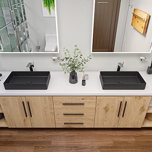 ALFI brand AB9055-BM Bathroom Sink Drain, 7.63"L x 2.75"W x 2.75"H, Black Matte