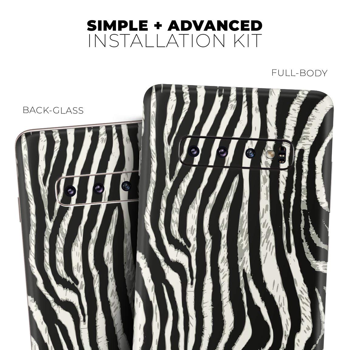 DesignSkinz Real Vector Zebra Print Protective Vinyl Decal Wrap Skin Cover Compatible with The Samsung Galaxy S20 (Screen Trim & Back Glass Skin)