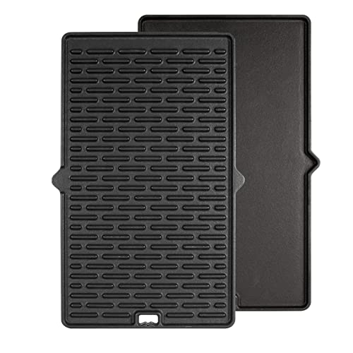 BBQ Future 7404 Reversible Cast Iron Griddle for Weber Griddle Insert Summit 400/600 Series Gas Grill Summit E670 E450 S470 E450, Grill Accessories for Weber Summit Gold, Black