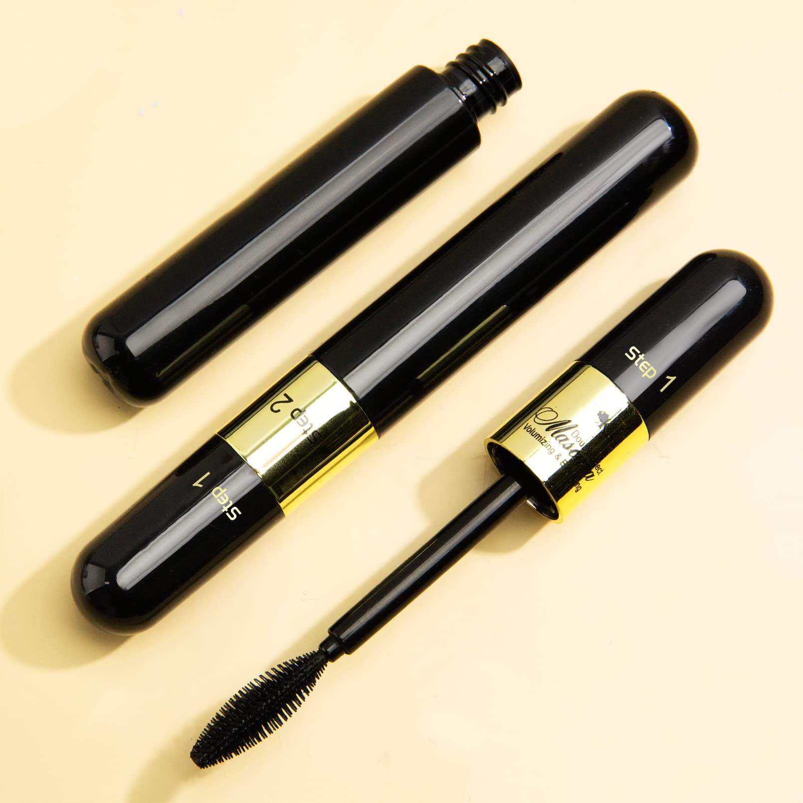 2 In 1 4D Lash vibely mascara, black Mascara,for 5x Natural Lengthening and Thickening Effect, Stereotyped Waterproof Thick Elongated Curled Non-Smudged Primer (1pcs)