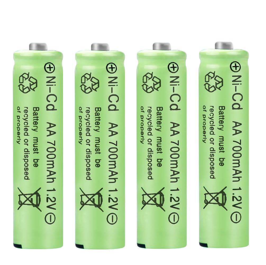 Cotchear 1.2V AA Rechargeable Battery, Size AA 700mAh Rechargeable Ni-Cd Batteries 4Pcs AA Battery - Rechargeable Cycle Used More Than 500 Times (4pcs)