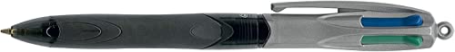 BIC 4 Colours Grip Pro Retractable Medium Point (1.0 mm) Ballpoint Pens, 12 Pens and Each Pen Contains 4 Colours
