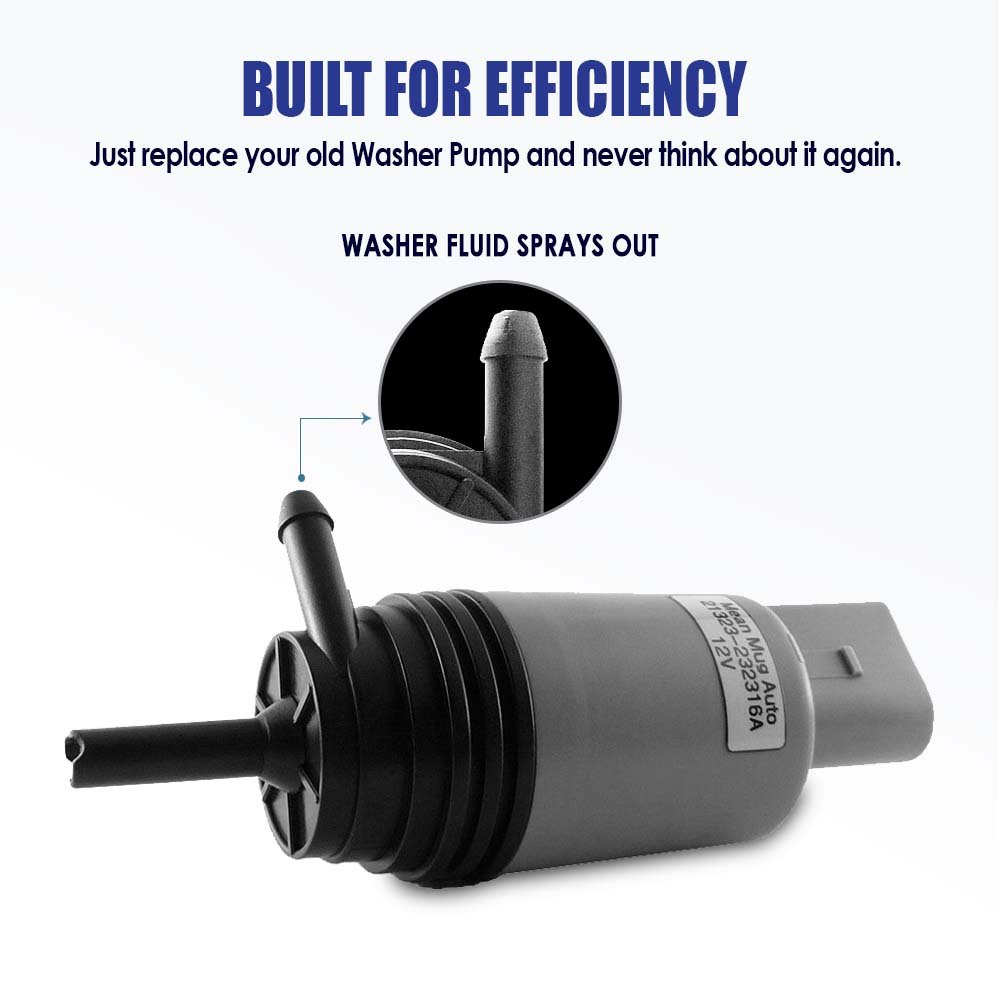 21323-232316A Windshield Washer Pump - Washer Motor Compatible with BMW - Replace OEM #: 67126934159, 67127302589