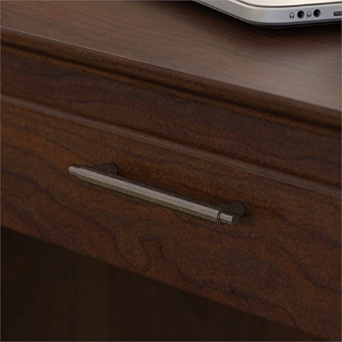 Bush Furniture Key West 54W Computer Desk with Storage, 2 Drawer Lateral File Cabinet and 5 Shelf Bookcase in Bing Cherry