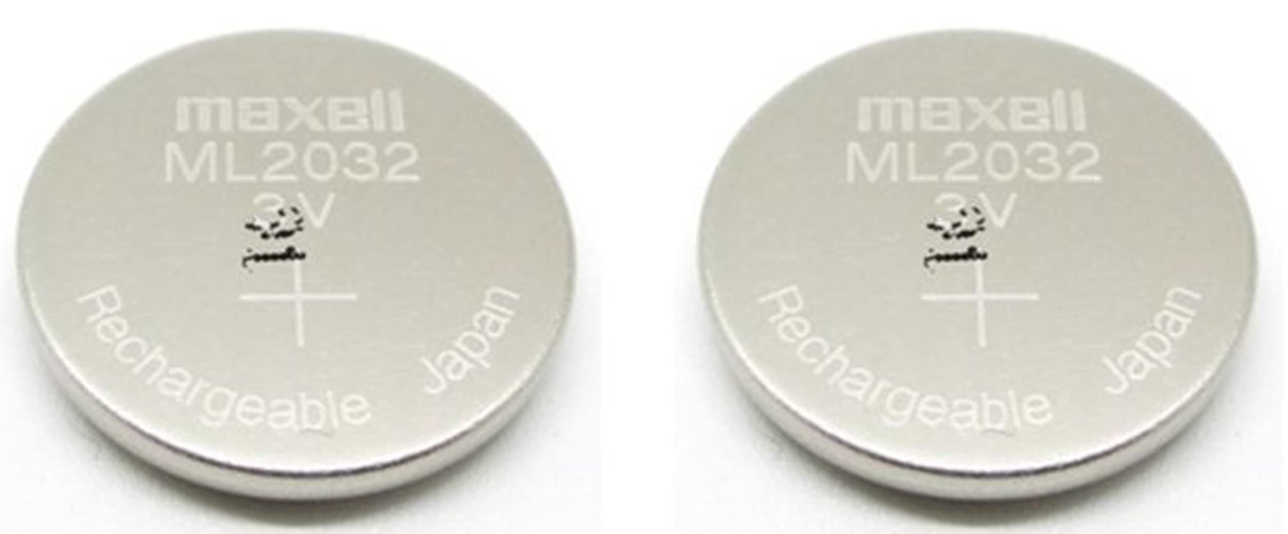 Datyriu 2 pc Maxell ML2032 ML 2032 3v Rechargeable Lithium Battery