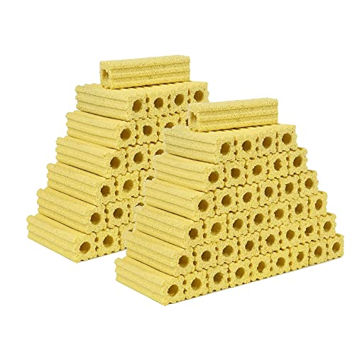 AFACYGN 108pcs 3.8 Inch Aquarium Ceramic Bio Filter Media,Ceramic Bio Media Blocks for Fish Tank and Koi Pond (Small Block 108pcs)