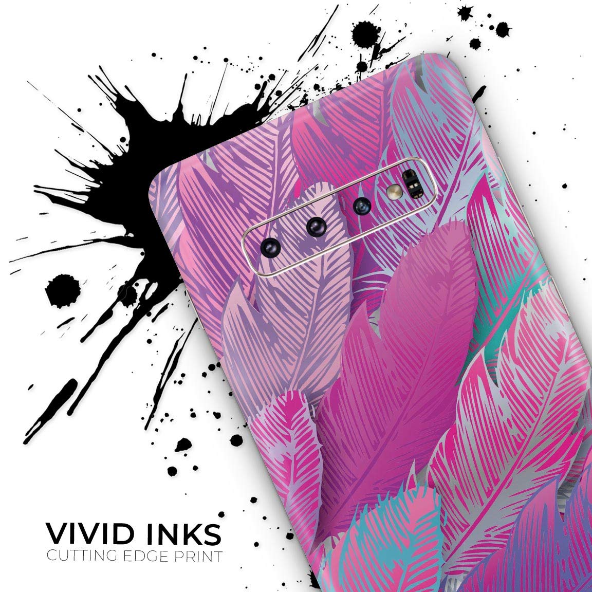 DesignSkinz Spectral Vector Feathers Protective Vinyl Decal Wrap Skin Cover Compatible with The Samsung Galaxy S20 (Screen Trim & Back Glass Skin)