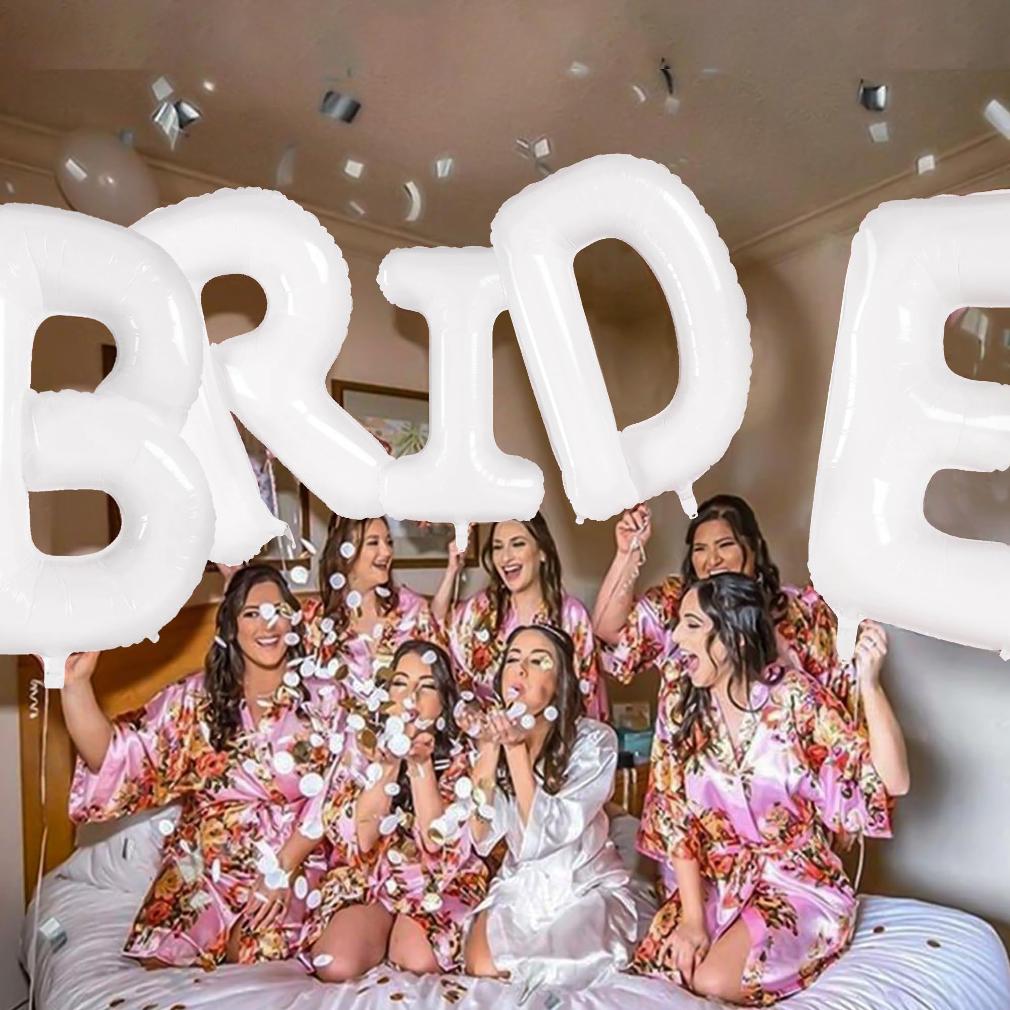 40inch Bride Balloons - Jumbo Bride to Be Balloons for Bridal Shower Bachelorette Party Decorations and Engagement Party Supplies (White)