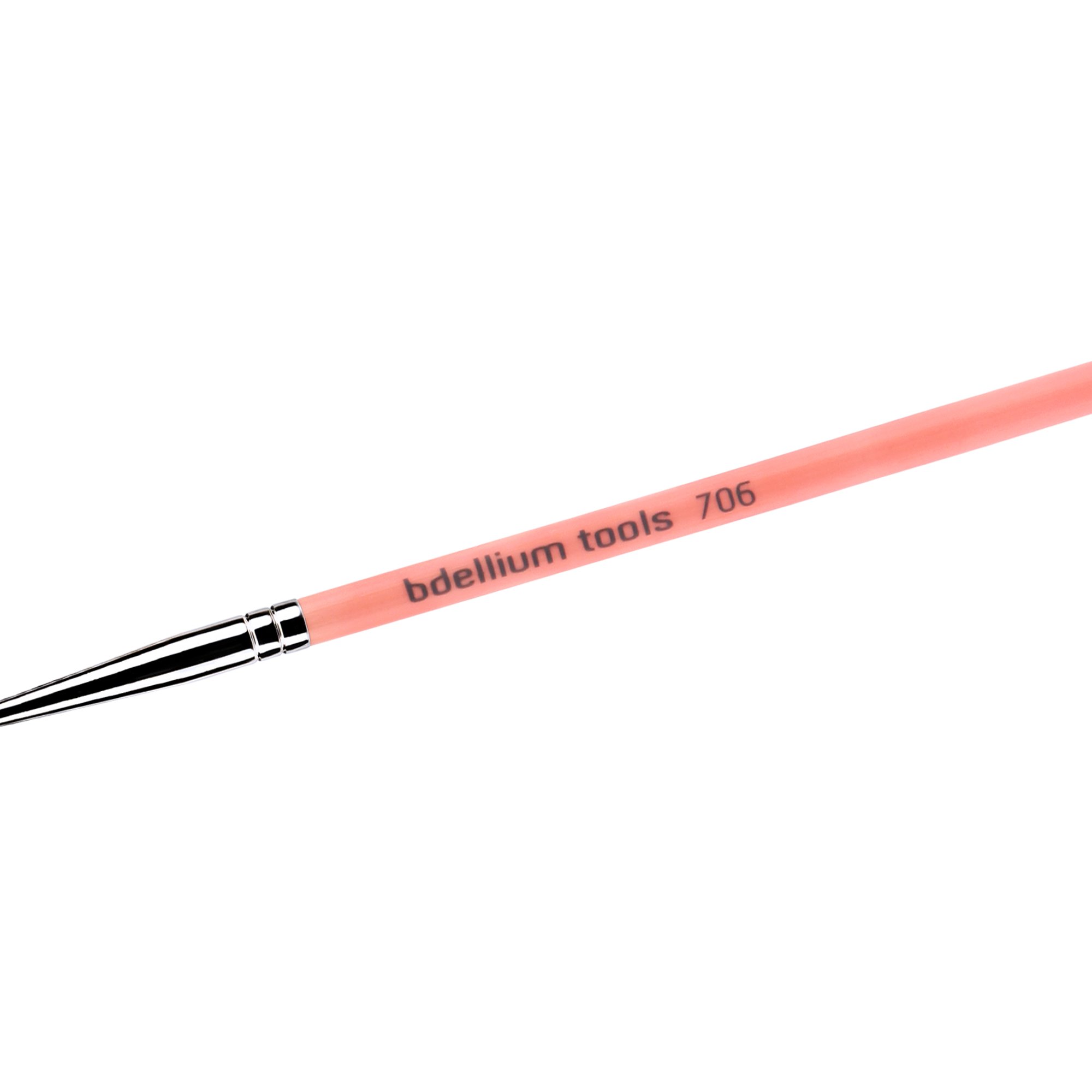 Bdellium Tools Professional Makeup Brush - Pink Bambu Series 706 Fine Point Eyeliner - With Soft Synthetic Fibers, For Ultra-Fine Detail and Lining (Pink, 1pc)