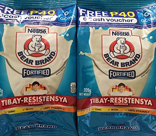 2 x 300 grams Bear Brand Fortified Powdered Milk Drink w/Iron, Zinc & Vitamin C (2 x 300 grams)