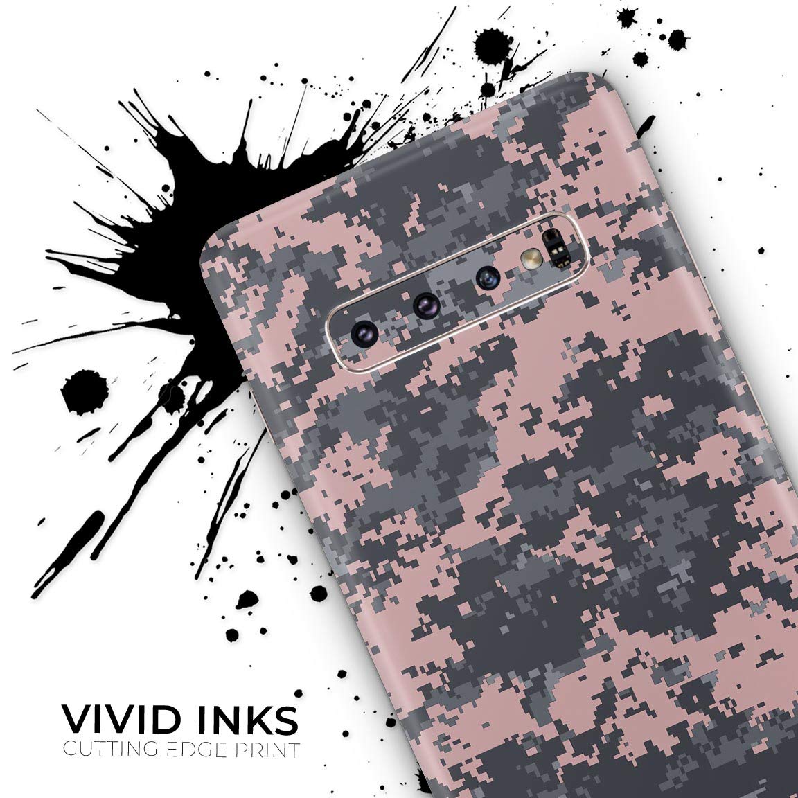 DesignSkinz Subtle Pink and Gray Digital Camouflage Protective Vinyl Decal Wrap Skin Cover Compatible with The Samsung Galaxy S20 (Screen Trim & Back Glass Skin)