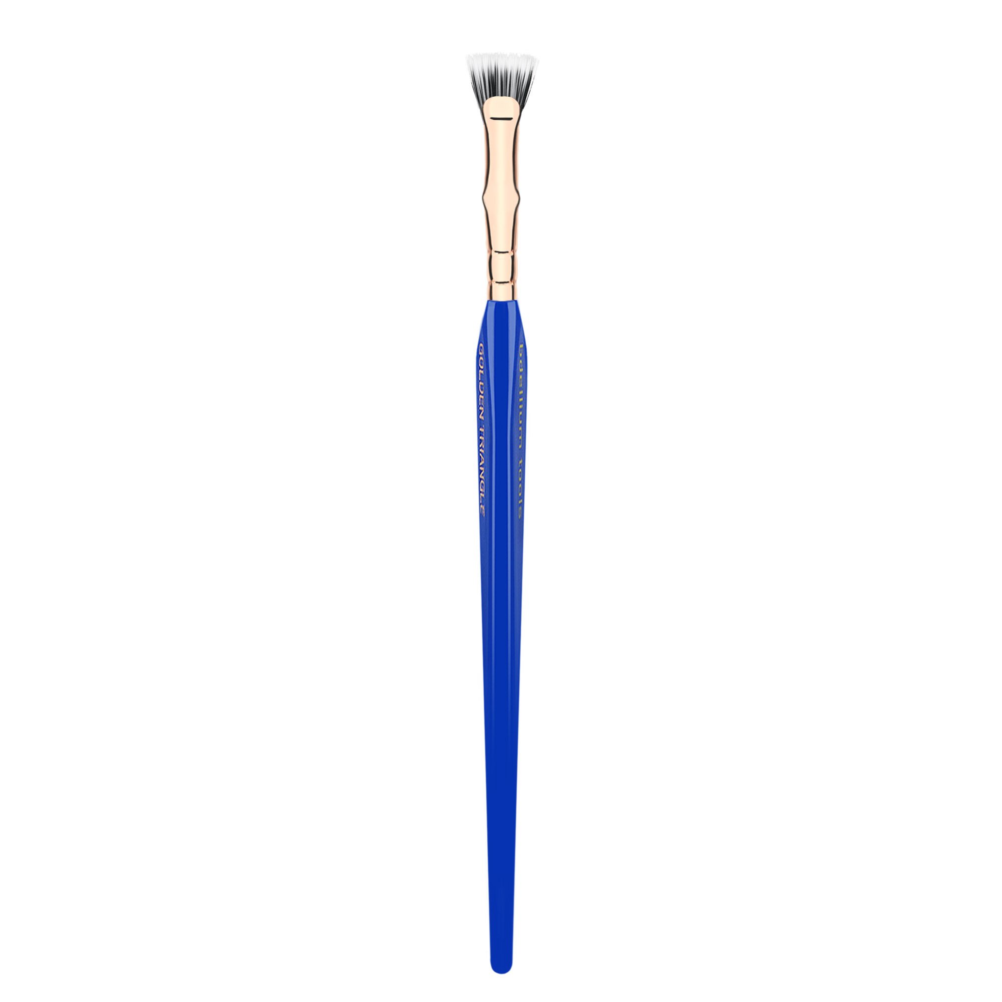Bdellium Tools Professional Makeup Brush - Golden Triangle 730 Bent Mascara Fan - With All Vegan and Soft Synthetic Fibers, For Applying Mascara (Blue, 1pc)