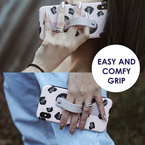 JAGA | Universal Silicone Finger Hand Band Grip Strap or Kick Stand for All Smart Phones | Phone Accessories (ICY Blue)