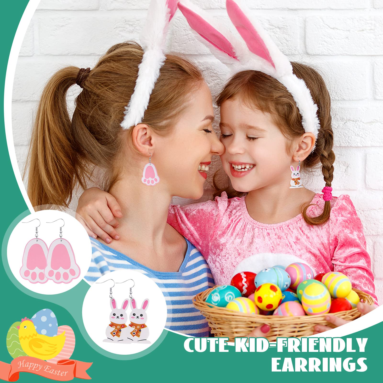 24 Pairs Easter Faux Leather Earring for Women Girls Lightweight Spring Leaf Dangle Teardrop Earrings Set St. Patrick's Day