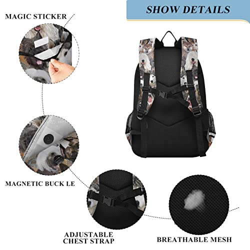 ALAZA Different Dog Breeds Animal Laptop Backpack Purse for Women Men Travel Bag Casual Daypack with Compartment & Multiple Pockets