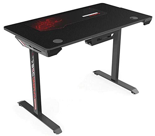 EUREKA ERGONOMIC I1-S Gaming Desk, 45" Home Office PC Gaming Computer Desk with Eureka Gaming Mousepad, T-Shaped Writing Study Tables Popular Gift for Boyfriend Male E-Sports Lover Black