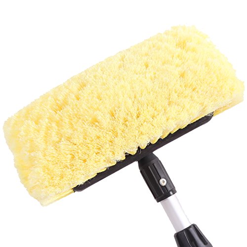 CARCAREZ 10" Car Wash Brush with Soft Bristle for Auto RV Truck Boat Camper Exterior Washing Cleaning, Yellow
