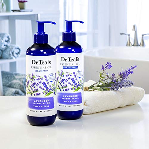 Dr Teal's Lavender Thick & Full Essential Oil Conditioner, Sulfate Free, 16 Fl Oz