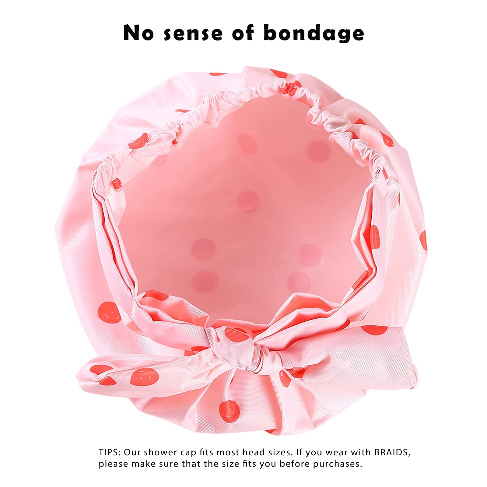 iSPECIAL Shower Cap for Women Long Hair Reusable, Adjustable Shower Caps & Luxury Waterproof Bathing Hair Cap for Women, Elegant Double Layer Shower Caps