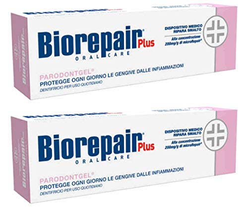 Biorepair Parodontgel® Daily Toothpaste - 2.54 Fluid Ounces (75ml) Tubes (Pack of 2) [ Italian Import ]