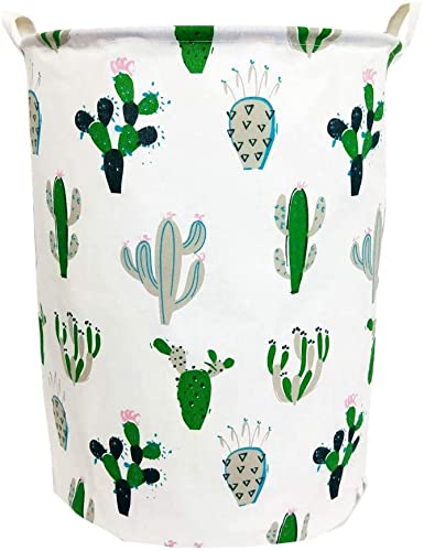 Large Green Catcus Laundry Hamper Bucket for Storage Bin,Kids Room, Home Organizer, Nursery Storage, Baby Hamper with Cactus Design