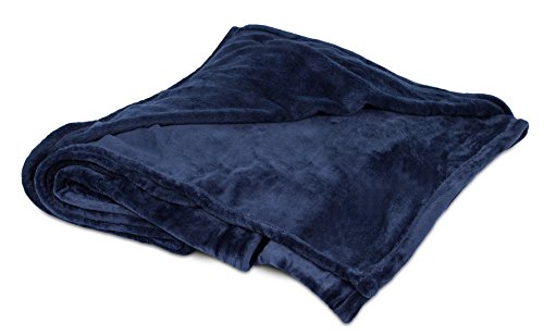BIRDROCK HOME Internet’s Best Plush Throw Blankets - Navy (Blue) - Ultra Soft Couch Blanket - Light Weight Sofa Throw - 100% Microfiber Polyester - Easy Travel - Queen Full Bed - 90 x 90
