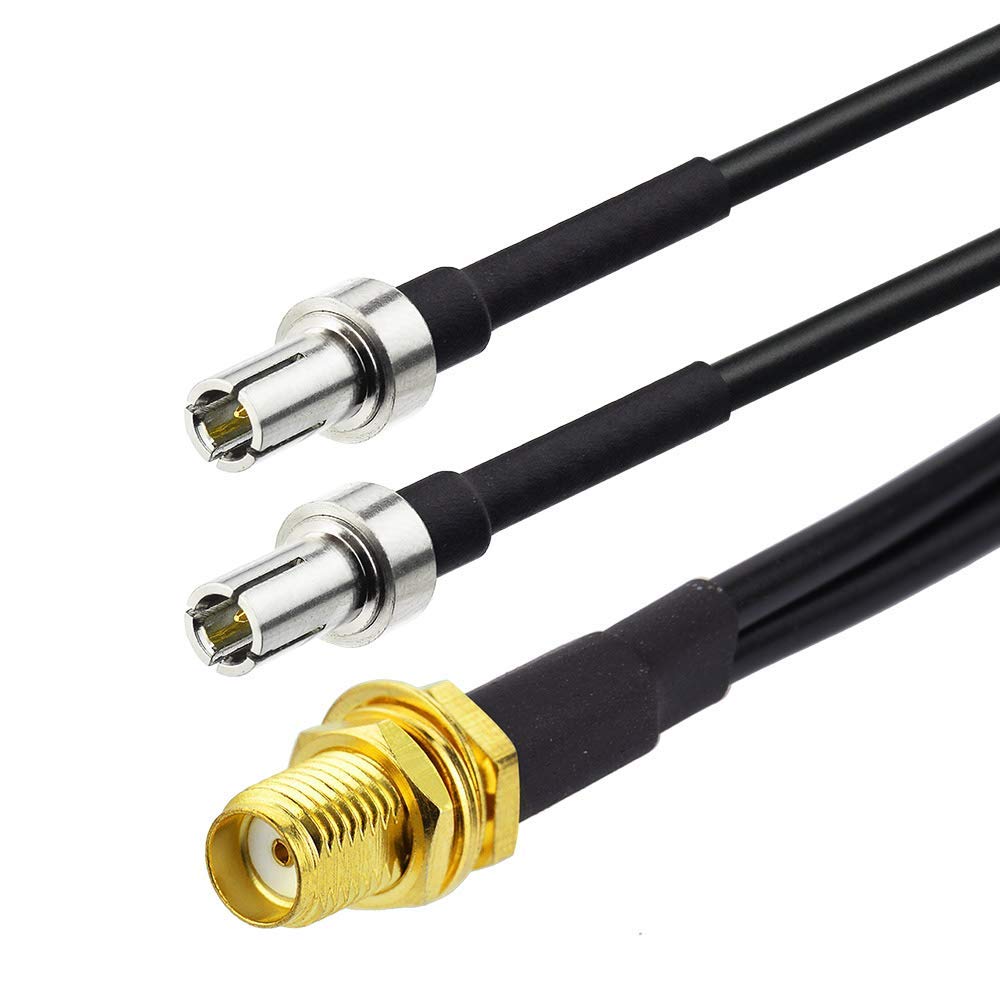 Eightwood SMA Female Bulkhead to Dual TS9 Splitter Adapter Pigtail Cable 6 inch for 4G LTE Router USB Modem MiFi Hotspots