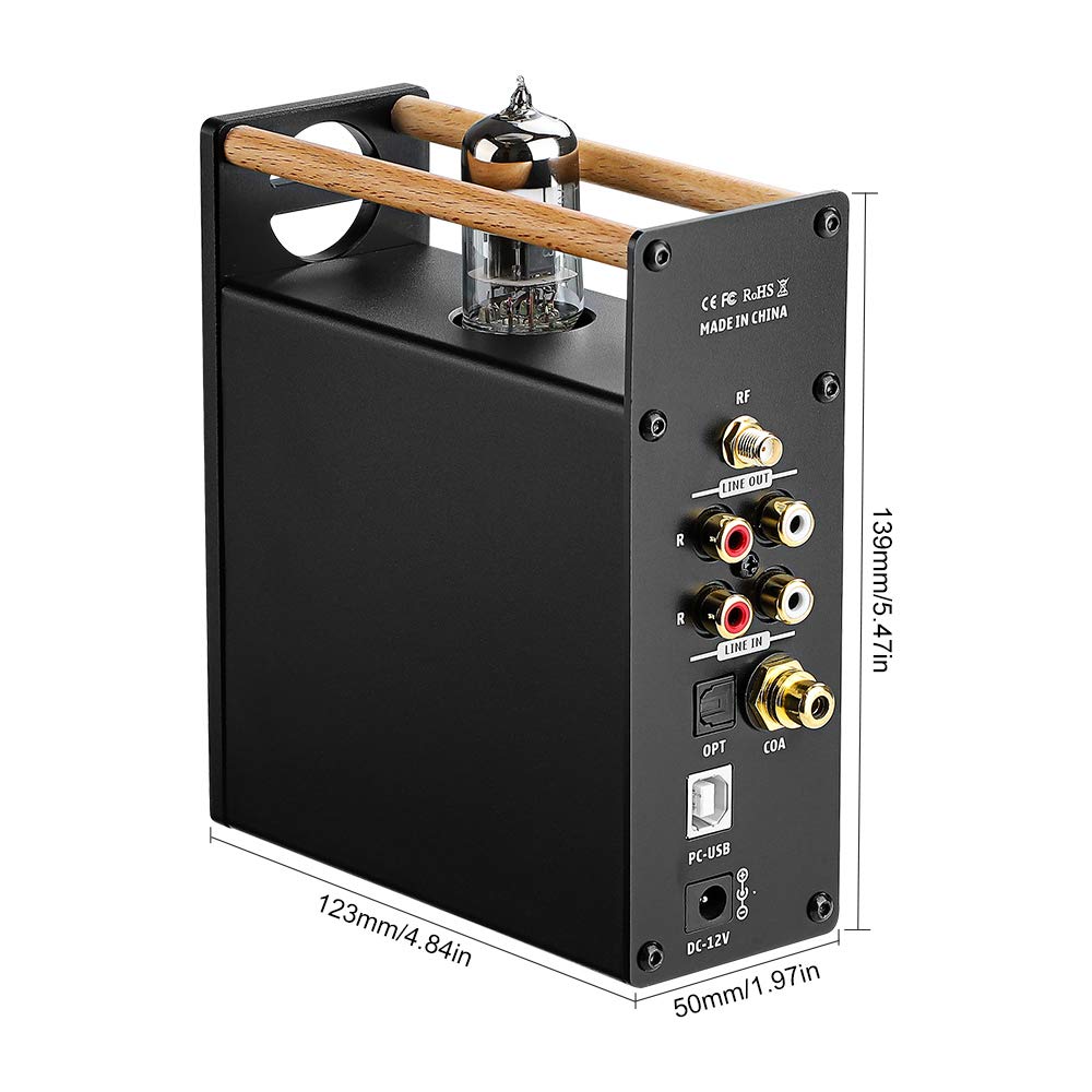 AIYIMA T8 6N3 Digital Tube Preamplifier Bluetooth 5.0 Hi-Fi Headphone Preamp Decoder Preamp PC-USB DAC APTX for Home Wireless Receiver Audio Stereo Amplifier + with Remote Control