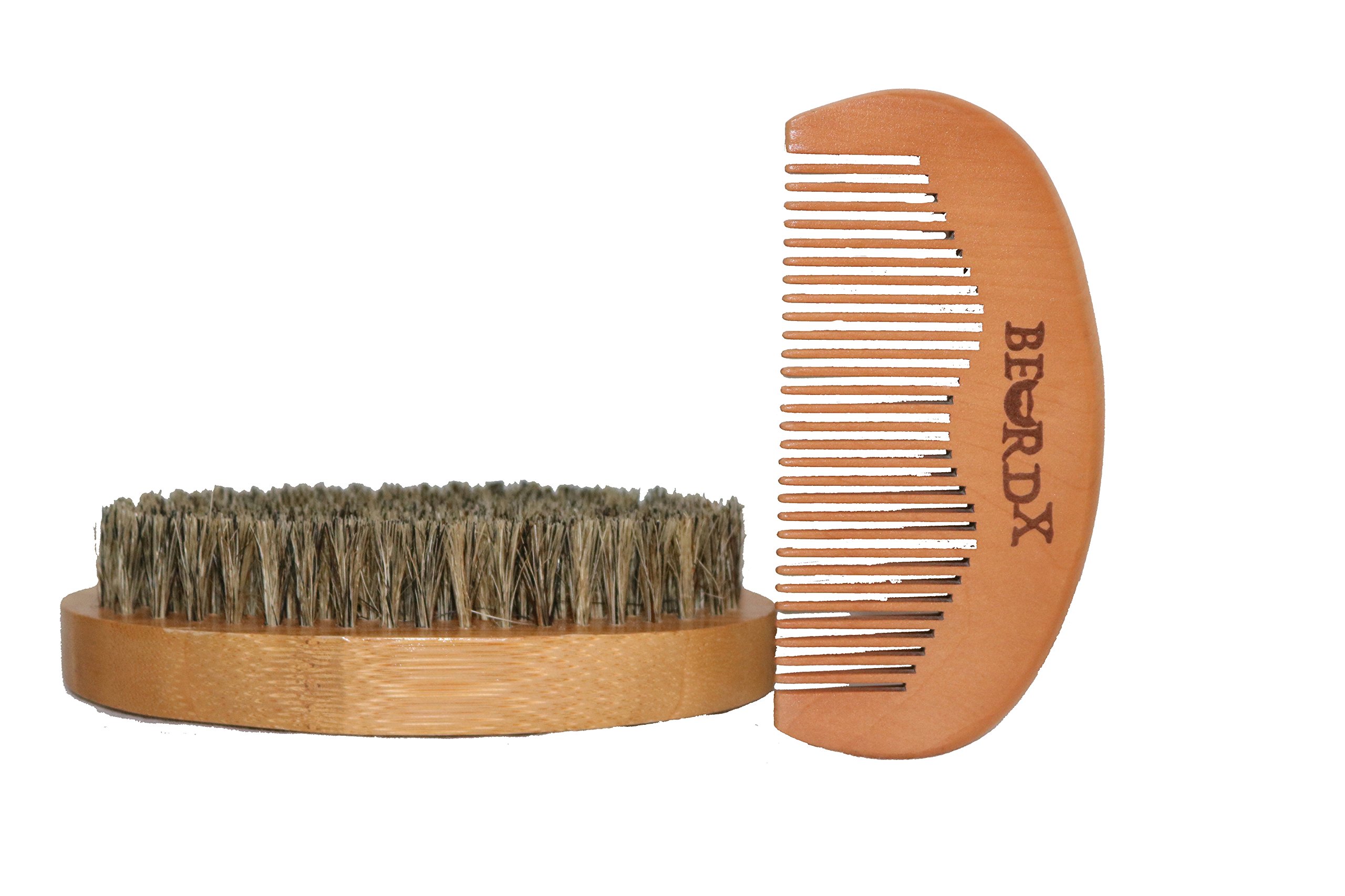Beard Grooming and Trimming kit for Men's Beard Care| Bamboo Beard Brush Pear Wood Beard Comb with Stainless Steel Scissors and Tweezers Set by Beard Expressions