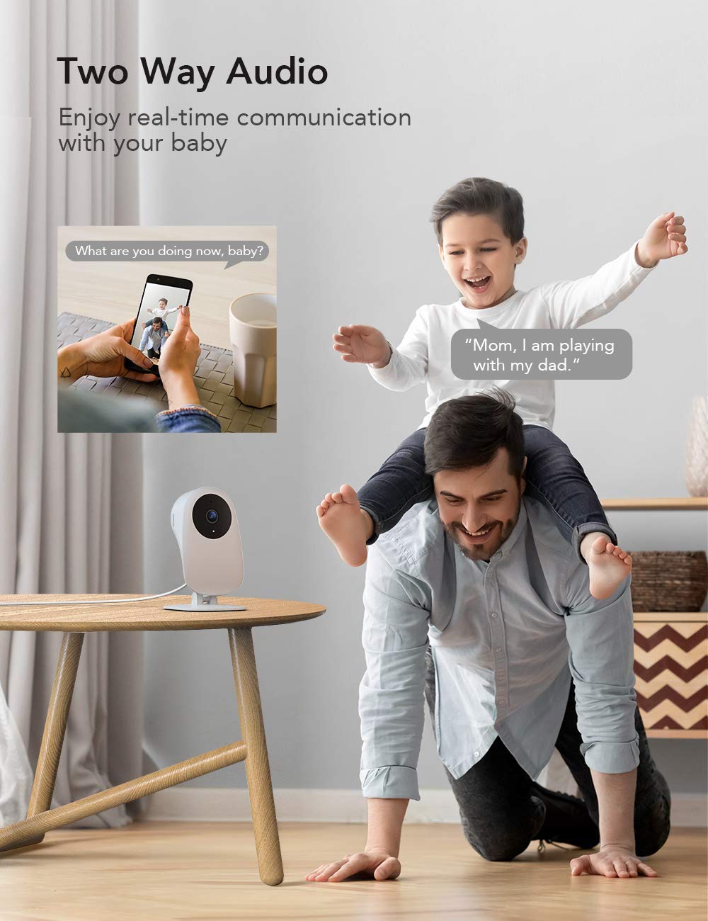 nooie Outdoor Security Camera Baby Monitor with Camera