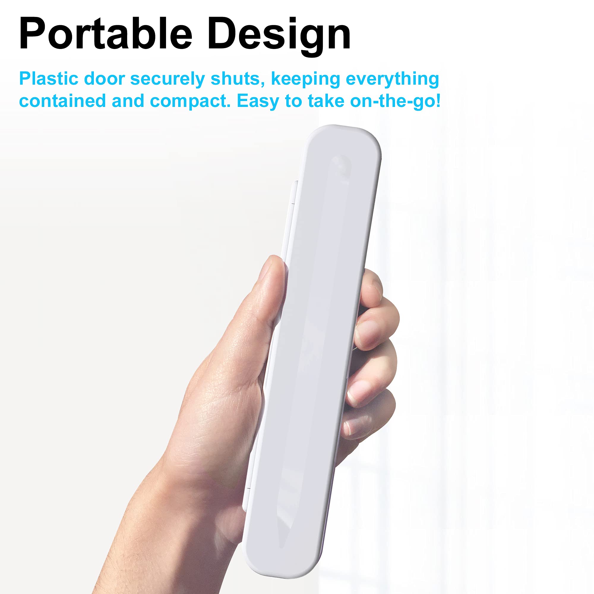 TechMatte Portable Electronic Device Cover, Compatible with Apple Pencil 1st and 2nd Generation and Accessories-White with Blue Inner Liner, Case
